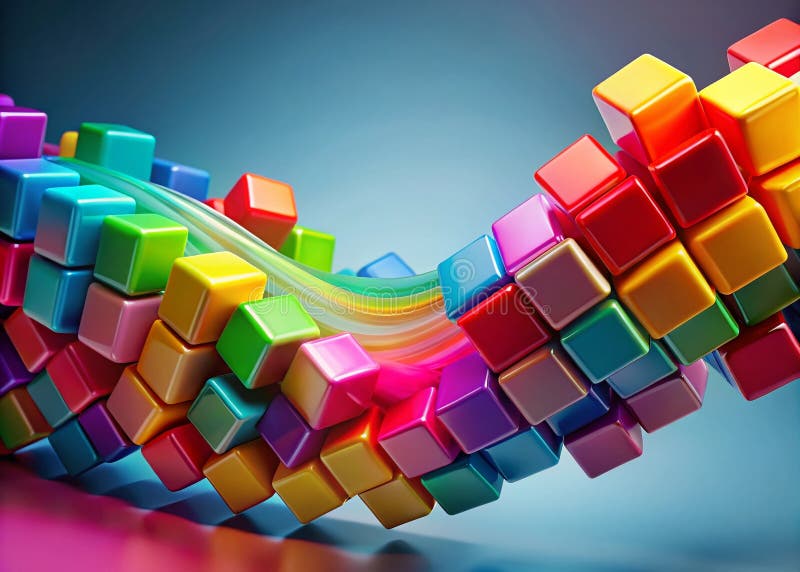 Vibrant Abstract Cubic Wave Background a Colorful Plastic Texture ...