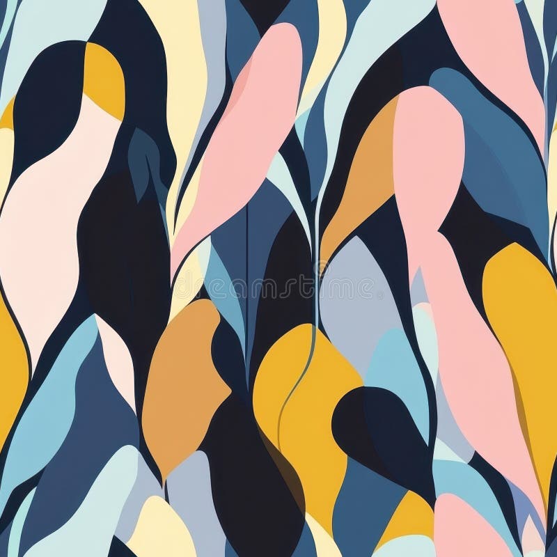 Vibrant Abstract Curved Shapes Background in Trendy Colors Stock Image ...