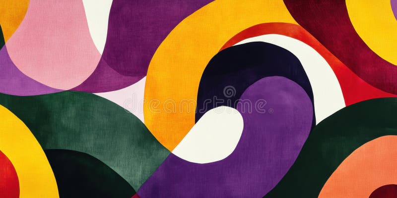 Vibrant Abstract Curves with Bold Colors and Geometric Patterns Stock ...