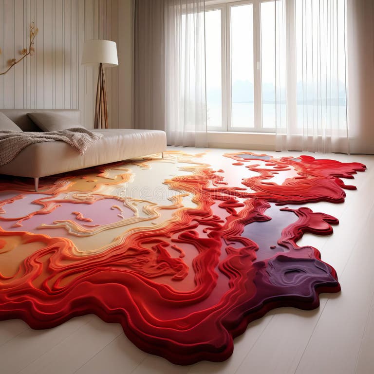 Vibrant Abstract 3d Carpet Design with Dynamic Visual Effect Stock ...