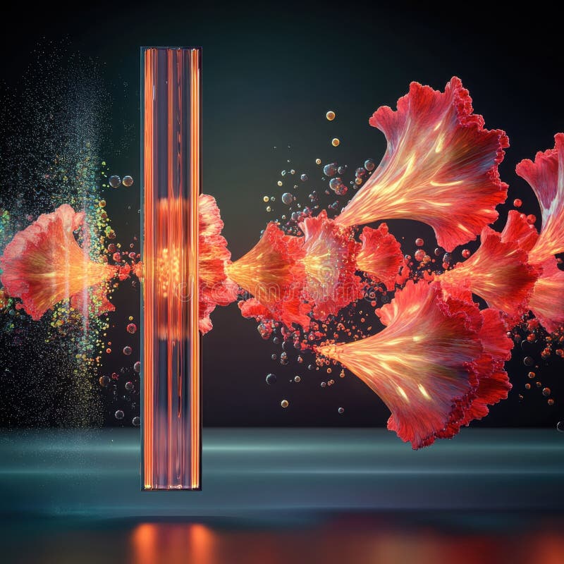 Vibrant Abstract 3D Render of Red-orange Fluid-like Shapes Stock ...