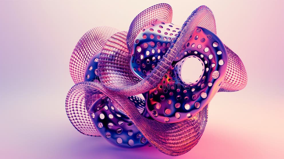Vibrant Abstract 3D Shape with Complex Geometry, Rendered in Cinema 4D ...
