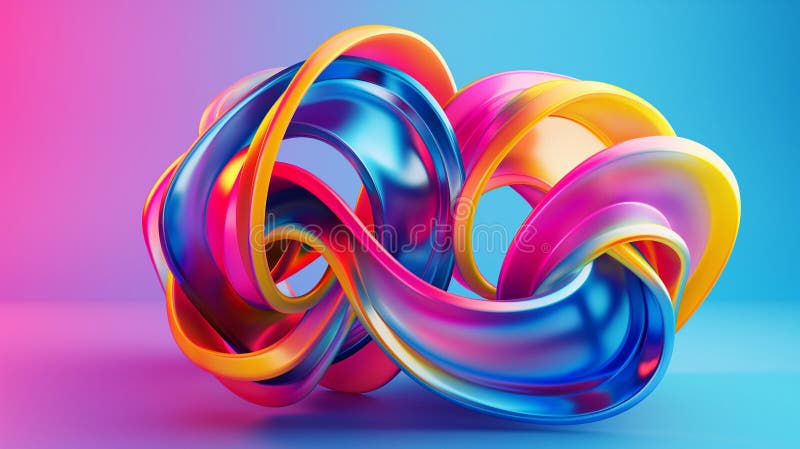 Vibrant Abstract 3D Shape with Complex Geometry, Rendered in Cinema 4D ...