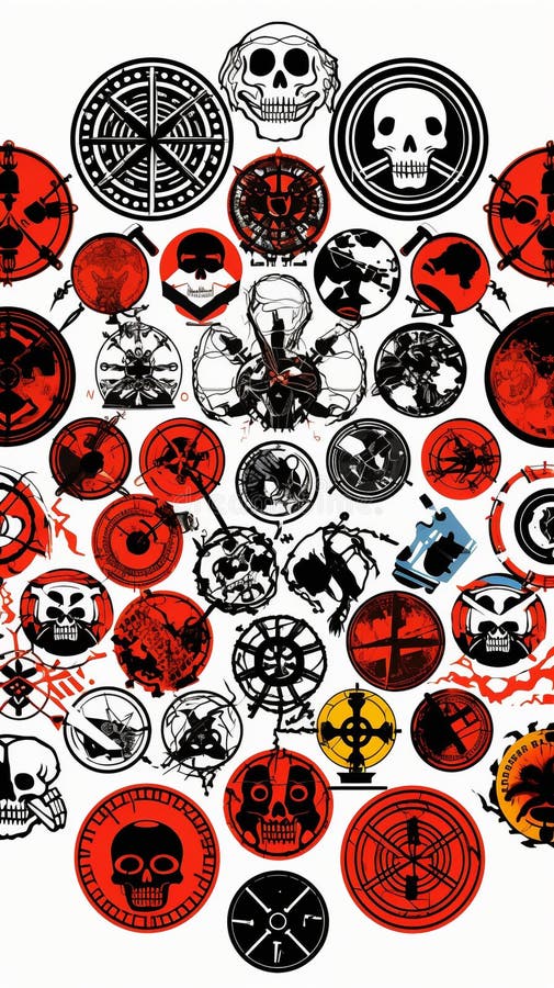 Vibrant Abstract Danger Signs: a Dynamic Composition Stock Illustration ...