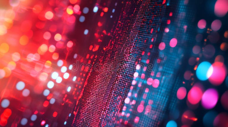 Vibrant Abstract Data Visualization with Red and Blue Lights Stock ...