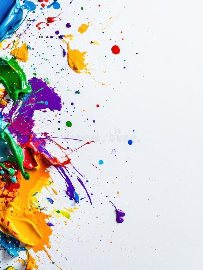 Vibrant Abstract Design with Bold Paint Splashes in Primary Colors for ...