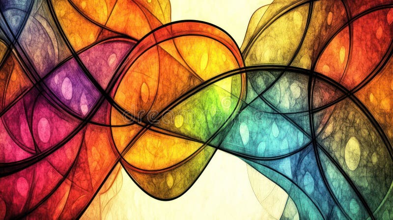 A Vibrant Abstract Design with Colorful Overlapping Curves and Shapes ...