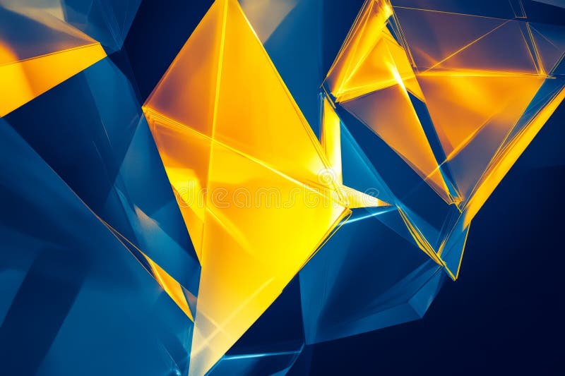 A Vibrant Abstract Design Features Sharp Triangular Shapes in Blue and ...