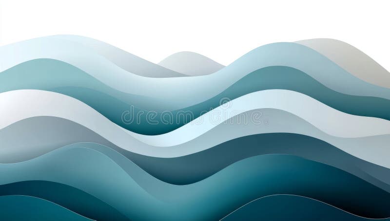 This Vibrant Abstract Design Features a Striking Teal Wave on a White ...
