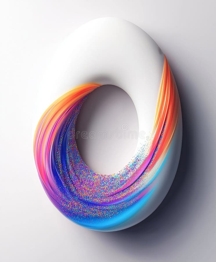 Abstract Colorful Swirl in a White Background Creating a Dynamic Visual ...