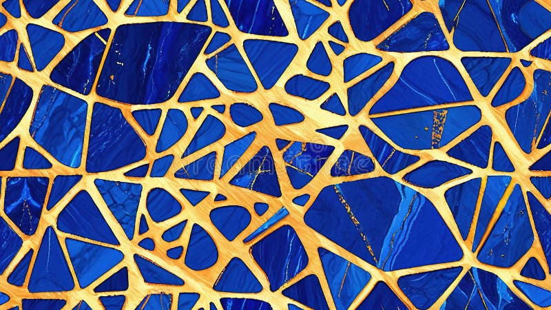 Abstract Blue and Gold Geometric Pattern for Modern Design Projects ...