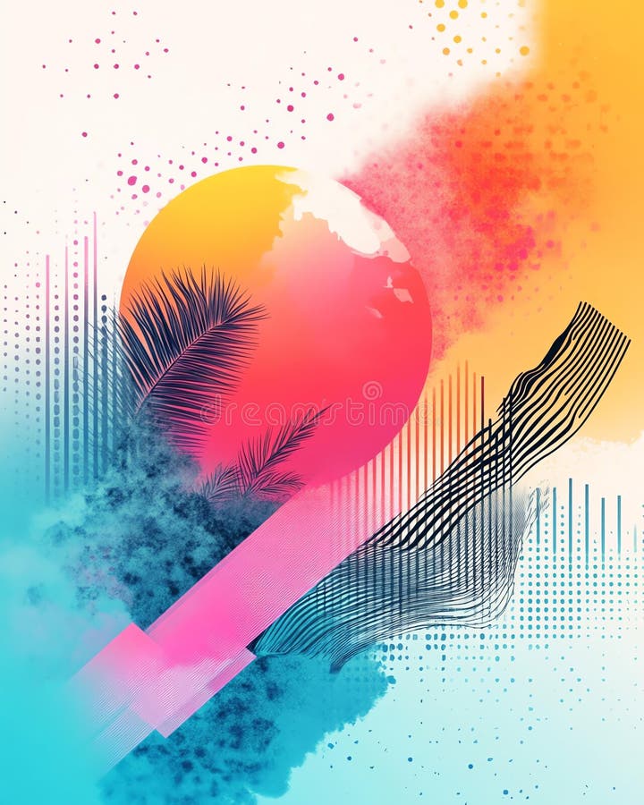 Vibrant Abstract Design Featuring Bold Colors, Shapes, and Textures for ...