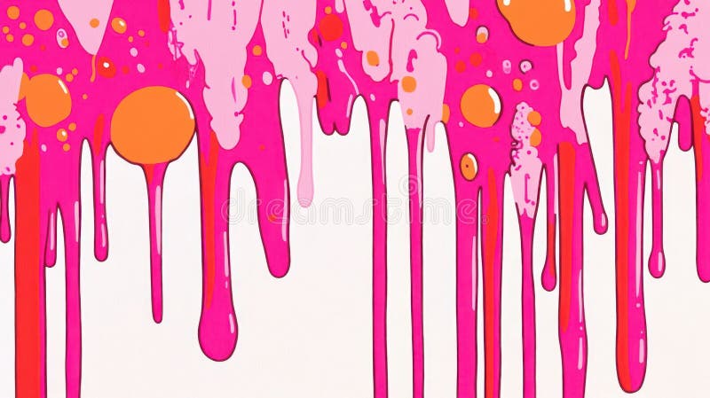 Abstract Pink and Orange Dripping Paint Background Stock Illustration ...
