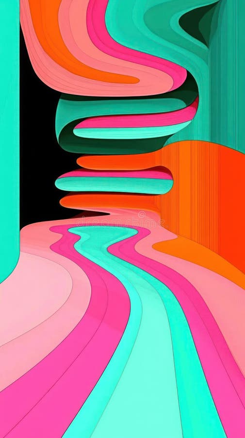 A Vibrant, Abstract Design Featuring Flowing Shapes and Colors ...