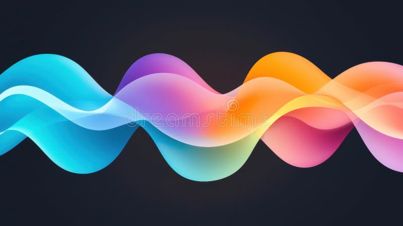 A Vibrant Abstract Design Featuring a Series of Overlapping, Wave-like ...