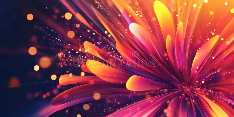 Vibrant Abstract Digital Art with Colorful Flower Petals and Light ...