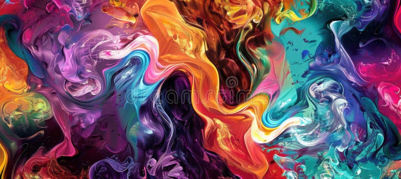 Vibrant Abstract Digital Artwork Depicting Complex Human Emotions with ...