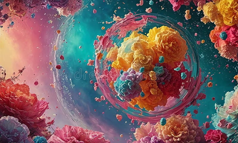 Vibrant, Abstract Digital Artwork Features Central Explosion Pink ...