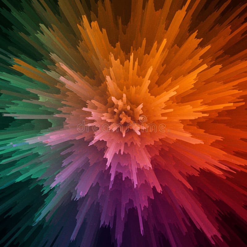 A Vibrant, Abstract Digital Artwork Featuring an Explosion of Elongated ...