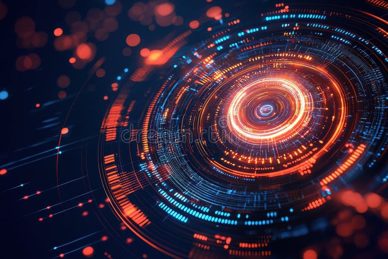 Vibrant Abstract Digital Background Featuring Rotating Circular ...