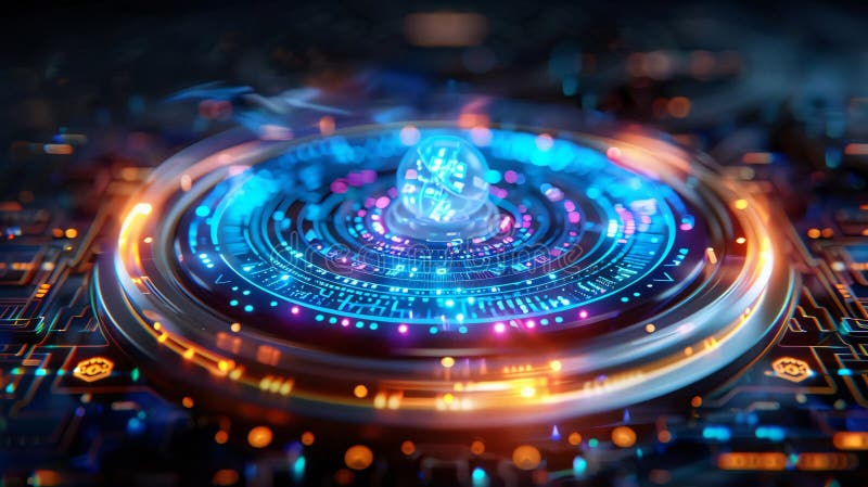 A Vibrant, Abstract Digital Composition Featuring Glowing Circuits and ...