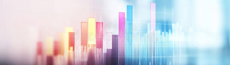 Vibrant Abstract Digital Graph with Colorful Ascending Bar Charts and ...