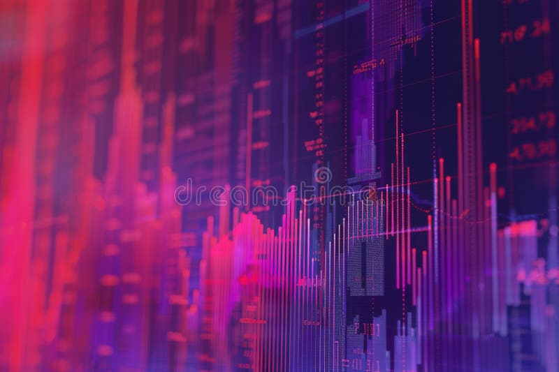 Abstract Neon Stock Market Data Visualization Stock Illustration ...