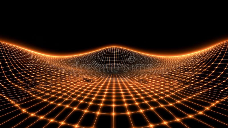 Vibrant Abstract Digital Wave with Glowing Gridlines. Concept of ...