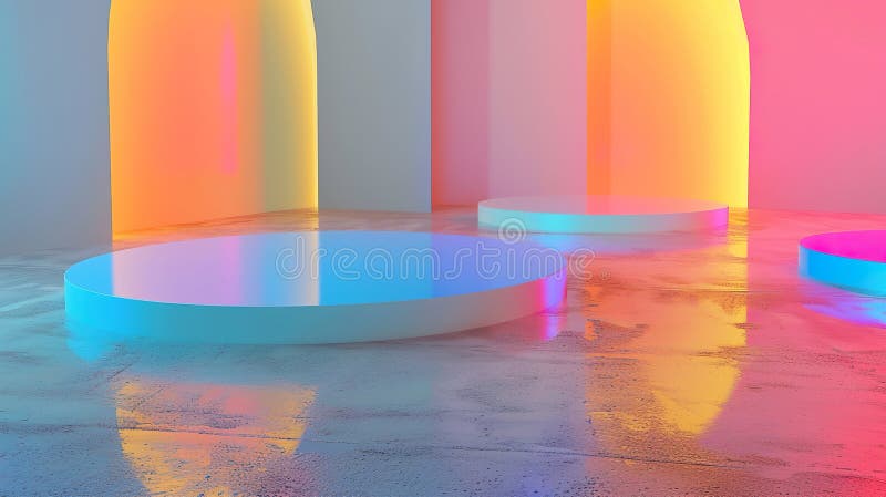 Colorful Abstract Product Display Platforms Stock Image - Image of ...