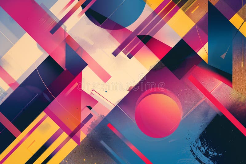 Vibrant Abstract Dynamic Geometric Background with Bold Shapes and ...