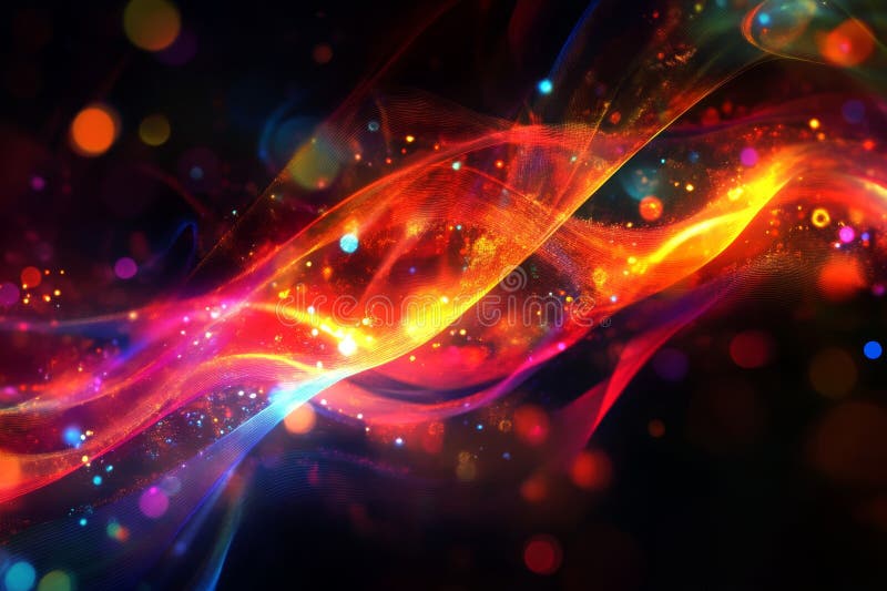 Vibrant Abstract Dynamic Graphic of Colorful Data Waves in a Realistic ...