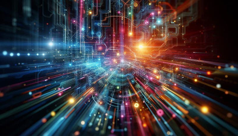 Vibrant Abstract Electrical Systems Background Stock Illustration ...