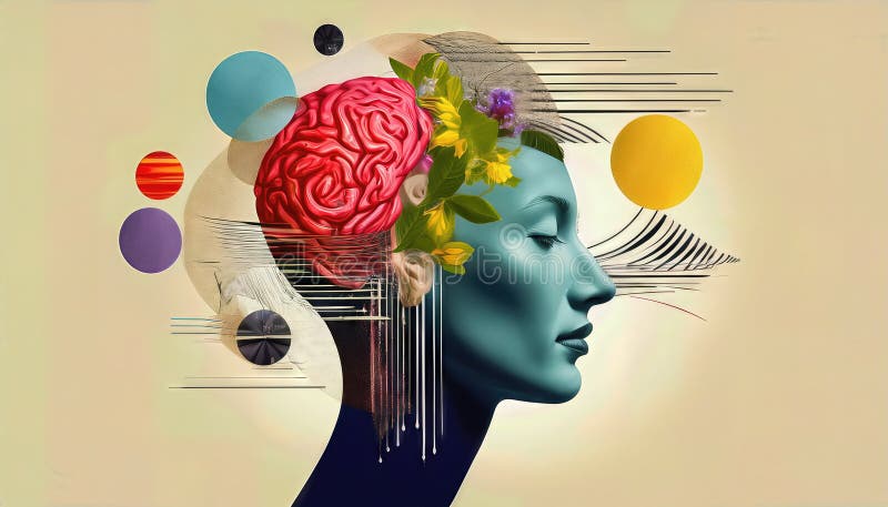 Vibrant Abstract Exploration of the Human Mind Surreal Collage Art ...