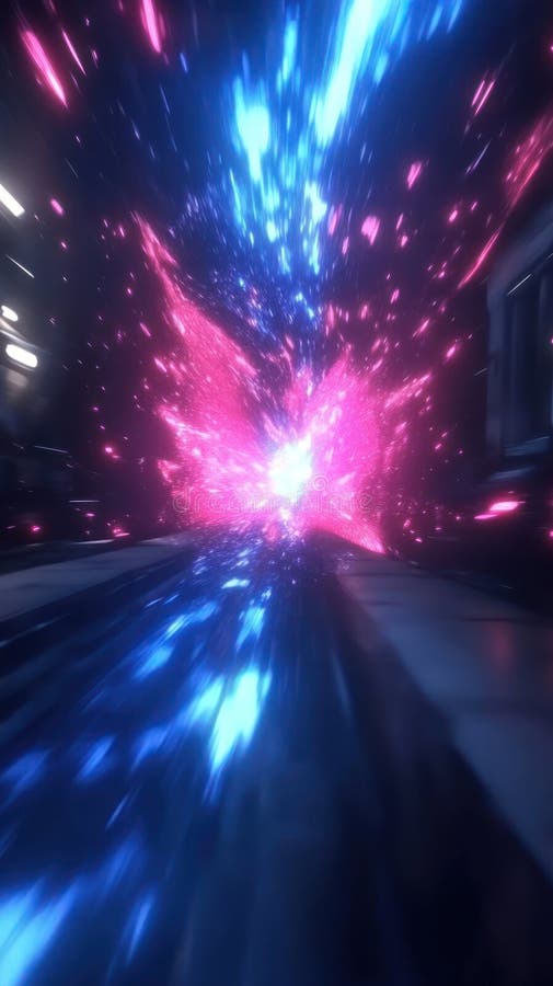 A Vibrant, Abstract Explosion of Blue and Pink Energy, Creating a ...