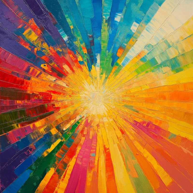 Vibrant Abstract Explosion of Colorful Brush Strokes in Radiating ...