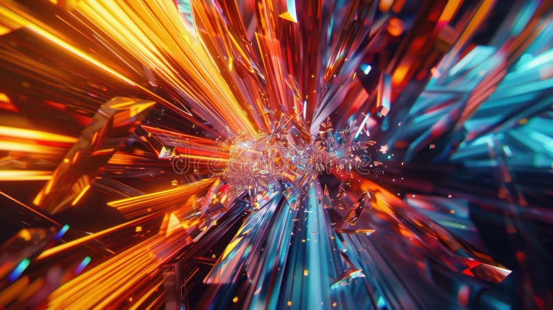 Vibrant Abstract Explosion of Colorful Light Rays and Particles Stock ...