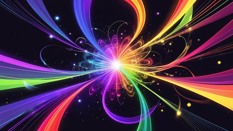 Vibrant Abstract Explosion of Colorful Light in Space Background Stock ...