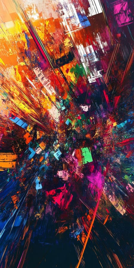 Vibrant Abstract Explosion of Colors in Dynamic Digital Art with Bold ...