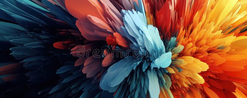 Vibrant Abstract Explosion of Colors with Sharp, Crystalline Textures ...