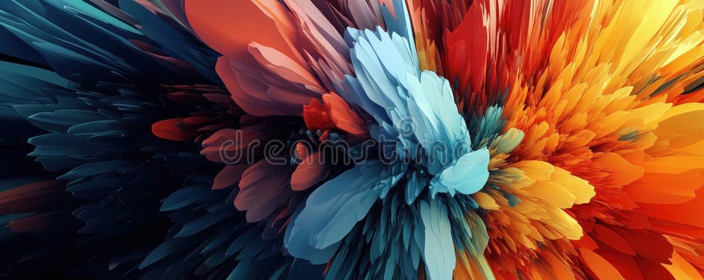 Vibrant Abstract Explosion of Colors with Sharp, Crystalline Textures ...