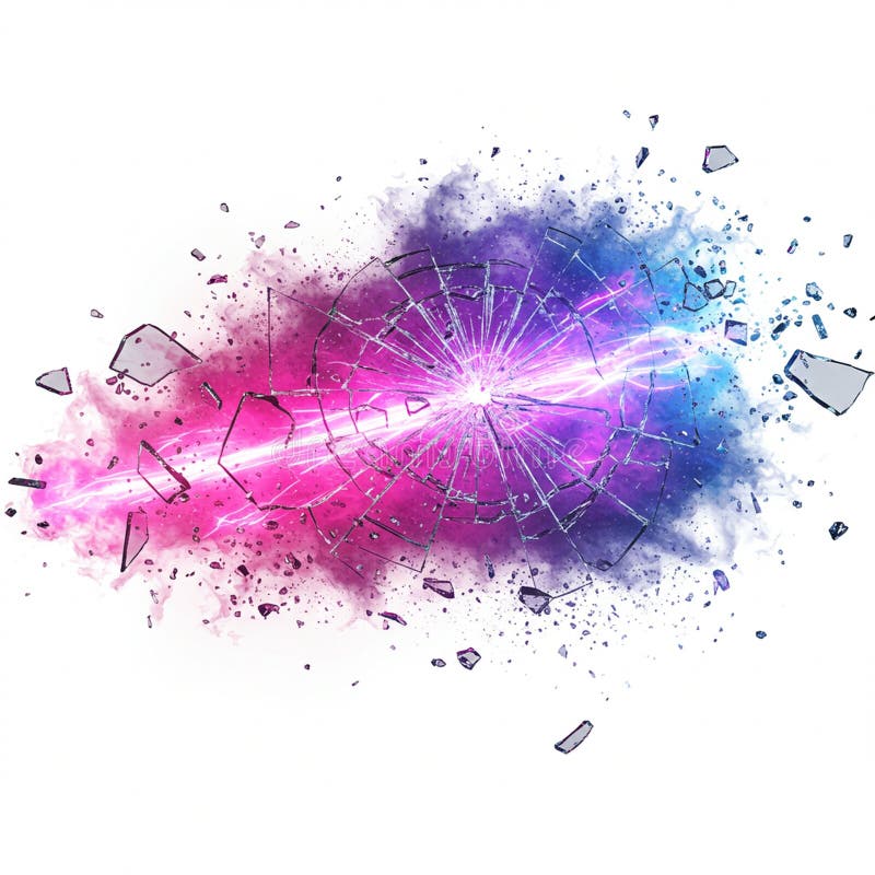 A Vibrant Abstract Explosion Features Shattered Glass Pieces and a ...