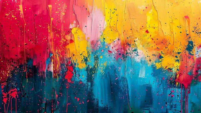 Vibrant Abstract Expression of Colors Blending in an Artistic Explosion ...