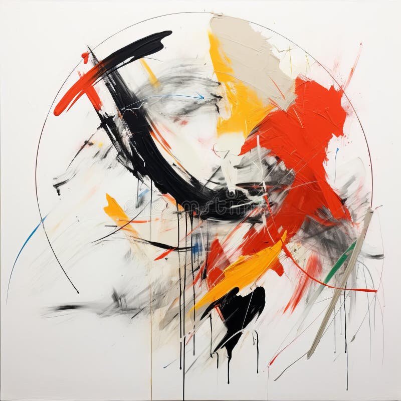 Vibrant Abstract Expressionism Artwork on White Background Dominates ...