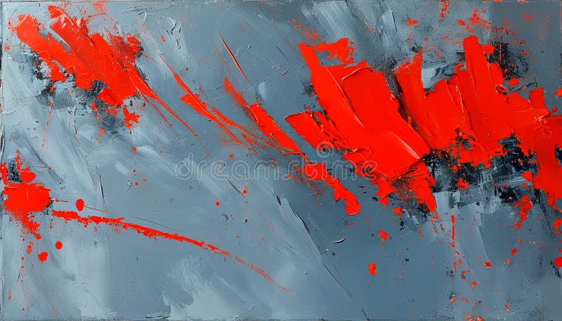 Vibrant Abstract Expressionism Featuring Bold Red and Gray Hues in a ...