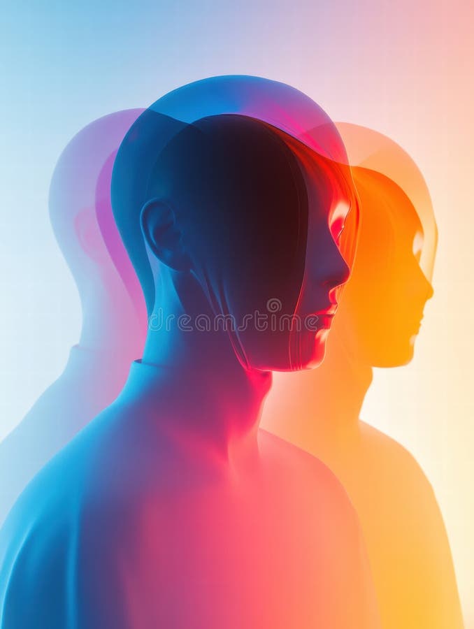 Abstract Faceless Avatars in Vibrant Colors with Copy Space for Text ...