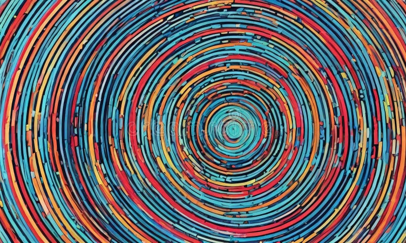 Vibrant Abstract Features Concentric Circles Varying Colors, Creating ...