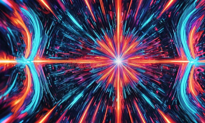 Vibrant Abstract Featuring Central Explosion Light and Color ...