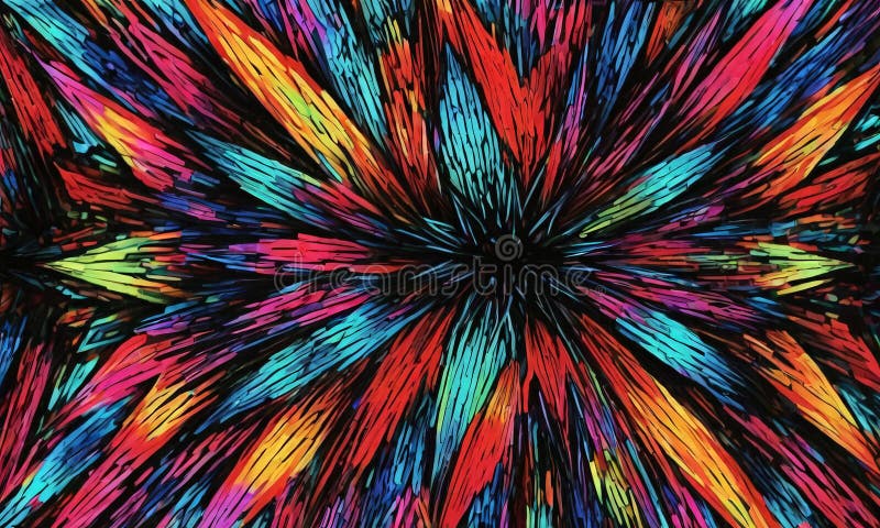 Vibrant, Abstract Featuring Symmetrical Pattern Overlapping ...