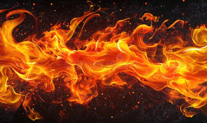 Vibrant Abstract Fire Flames Glowing Embers Swirling Smoke Patterns ...