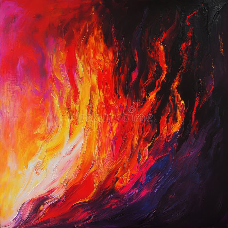 Vibrant Abstract Fire Flames in Rich Colors Stock Illustration ...